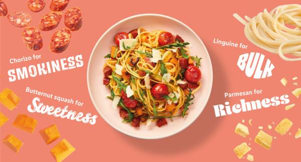 Roast Butternut Squash & Chorizo Linguine