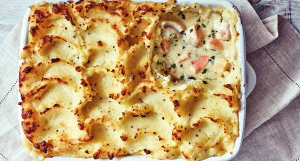 Fish pie with mustard mash