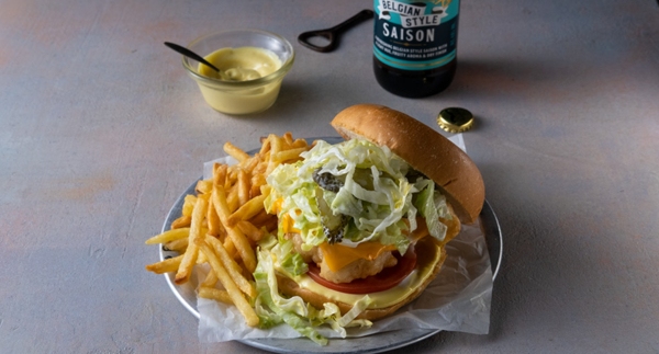 Crispy Beer Battered Chicken Burger