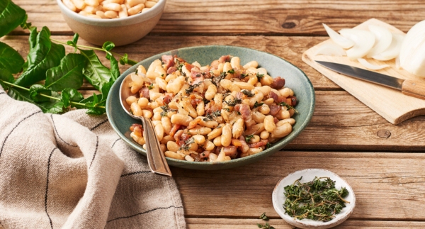 Haricots blancs au lard