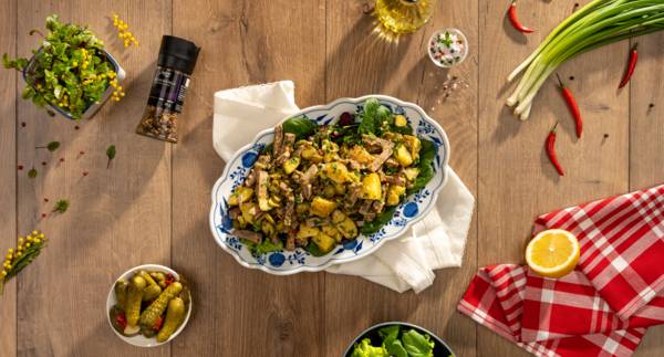 Liežuvio ir bulvių salotos