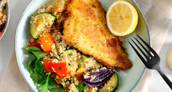 Gegrilde scharfilet met groentesalade