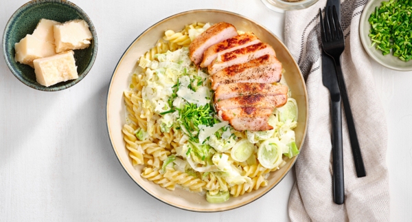 Pasta met groene kool en Ardeense oester