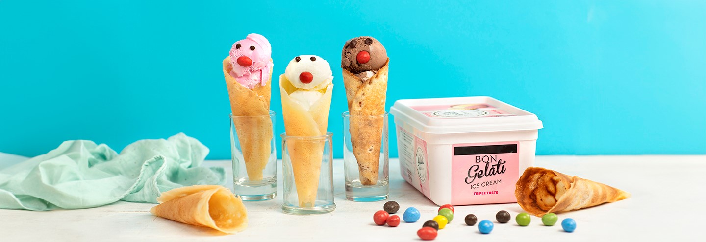 Helado tricolor con cucurucho casero - Recetas - Tracce